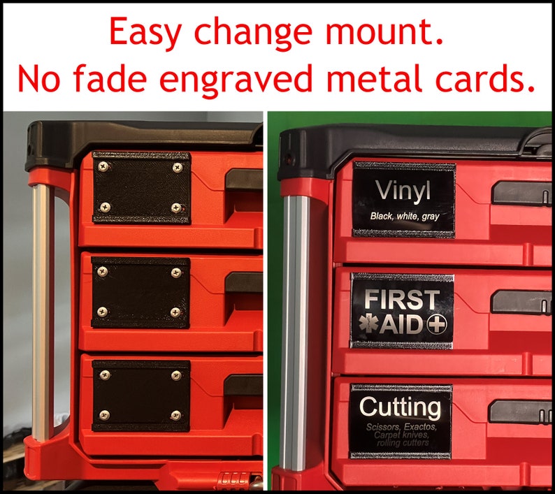 Laser Engraved Label System for Milwaukee Packout Drawers. - Etsy