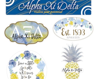 Alpha Delta Pi Water Color Sticker Sheet | Etsy