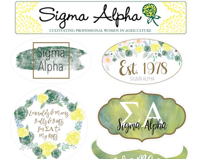Sigma Alpha Water Color Sticker Sheet - Etsy