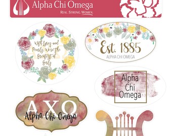ALPHA CHI OMEGA Retro Sticker Pack in Pink for Laptops - Etsy
