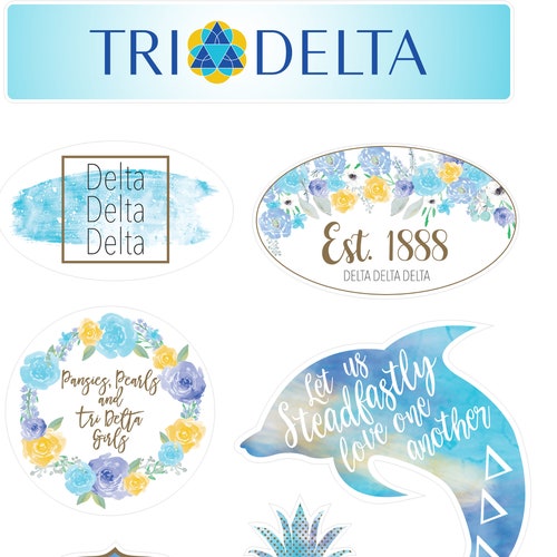 Delta Delta Delta Water Color Sticker Sheet - Etsy