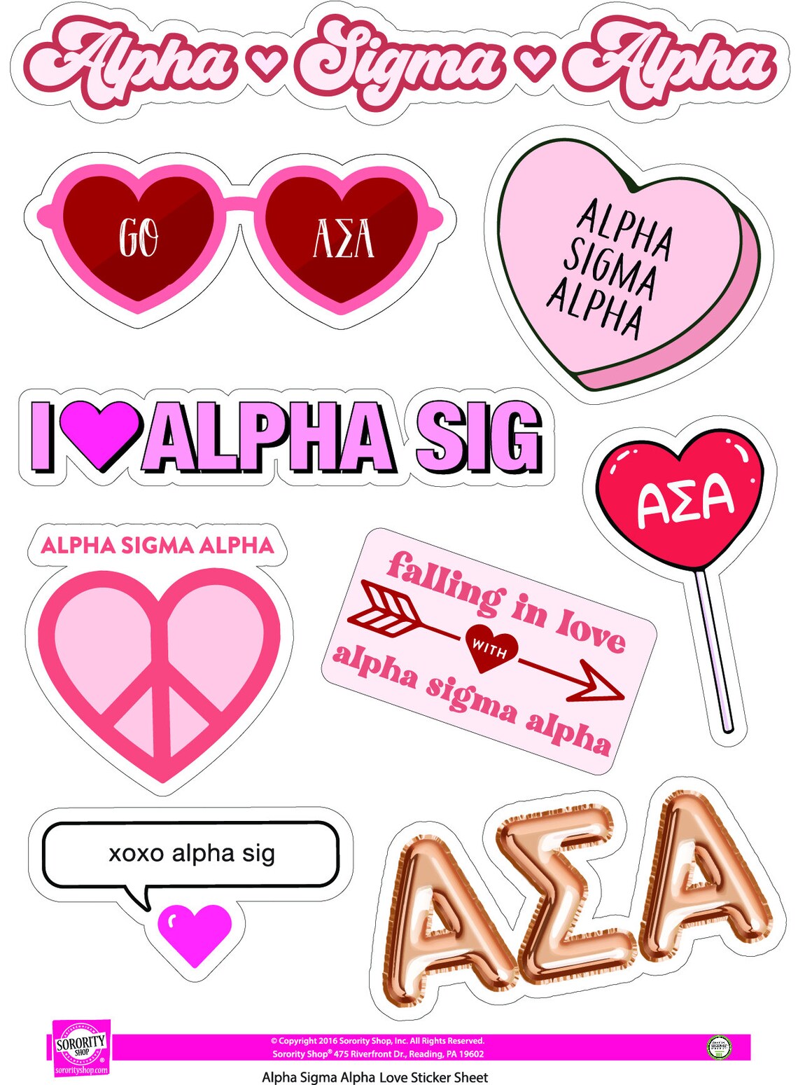 Alpha Sigma Alpha Love Sticker Sheet - Etsy