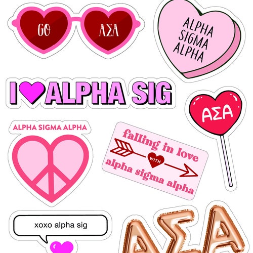 Alpha Sigma Alpha Love Sticker Sheet - Etsy