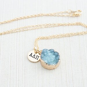 Alpha Delta Pi Sisterhood Druzy Necklace - Etsy