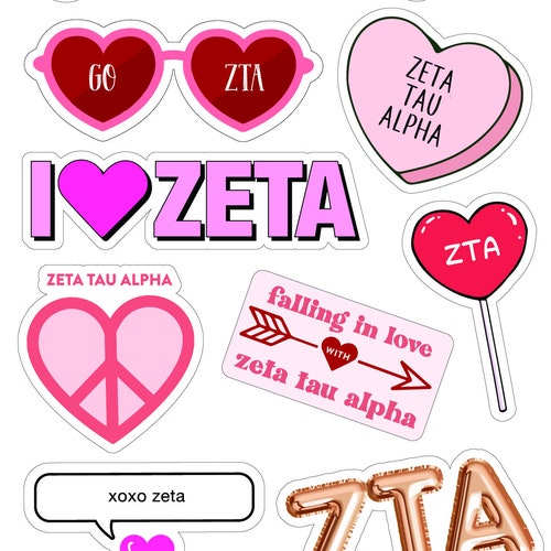 Zeta Tau Alpha ZTA Sorority Sticker Pack Perfect Big / - Etsy