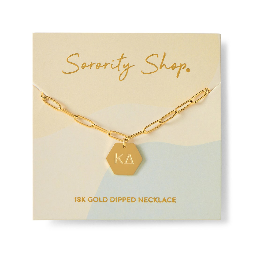 Kappa Delta Paperclip Necklace With Sorority Pendant - Etsy