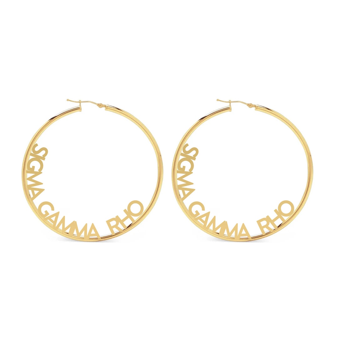 Sigma Gamma Rho Gold Plated Hoop Earrings - Etsy