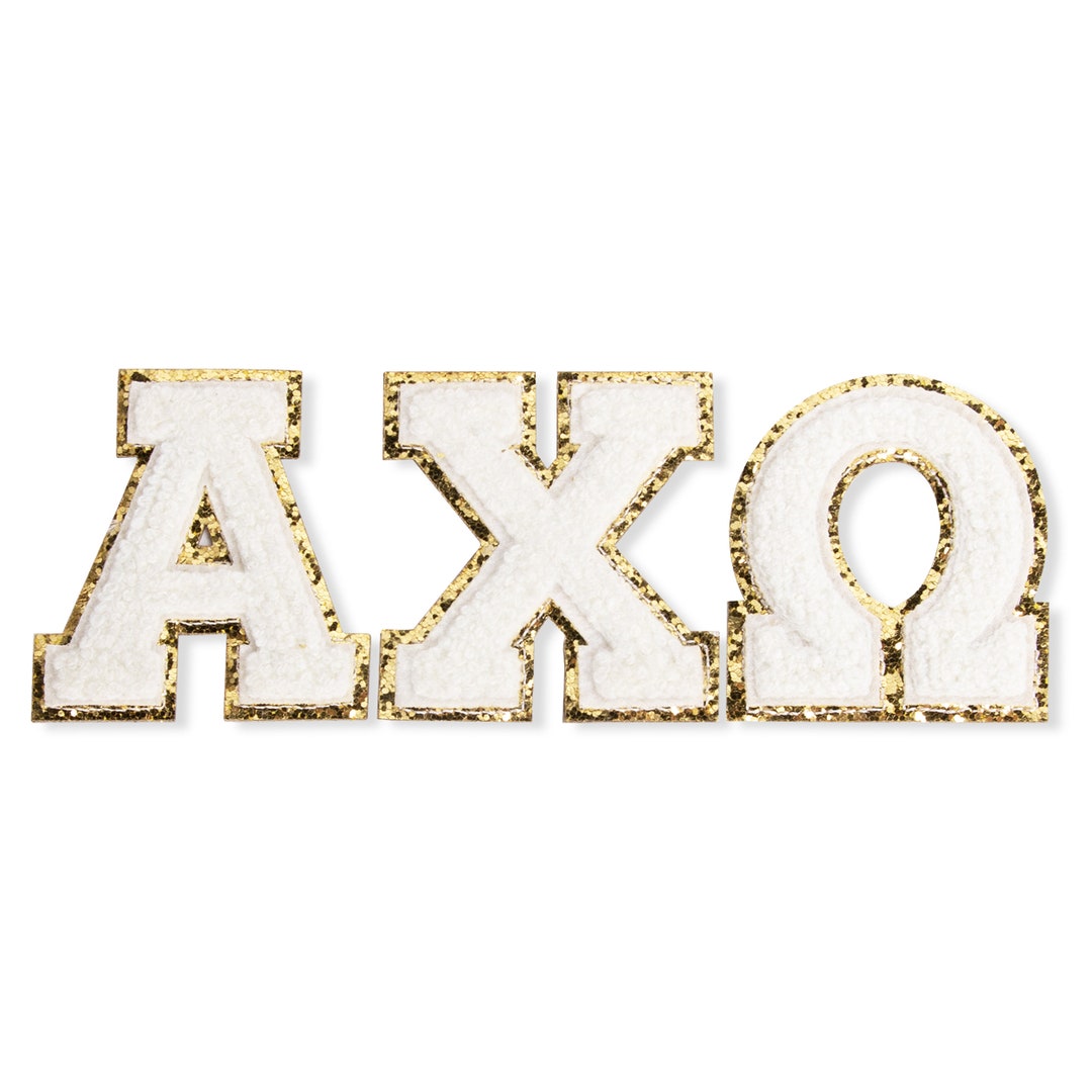 Alpha Chi Omega Sorority Chenille Letter Stickers Stick on Set of Greek ...