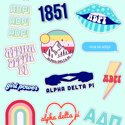 Alpha Delta Pi Sorority Sticker Pack Perfect for Bid Day - Etsy