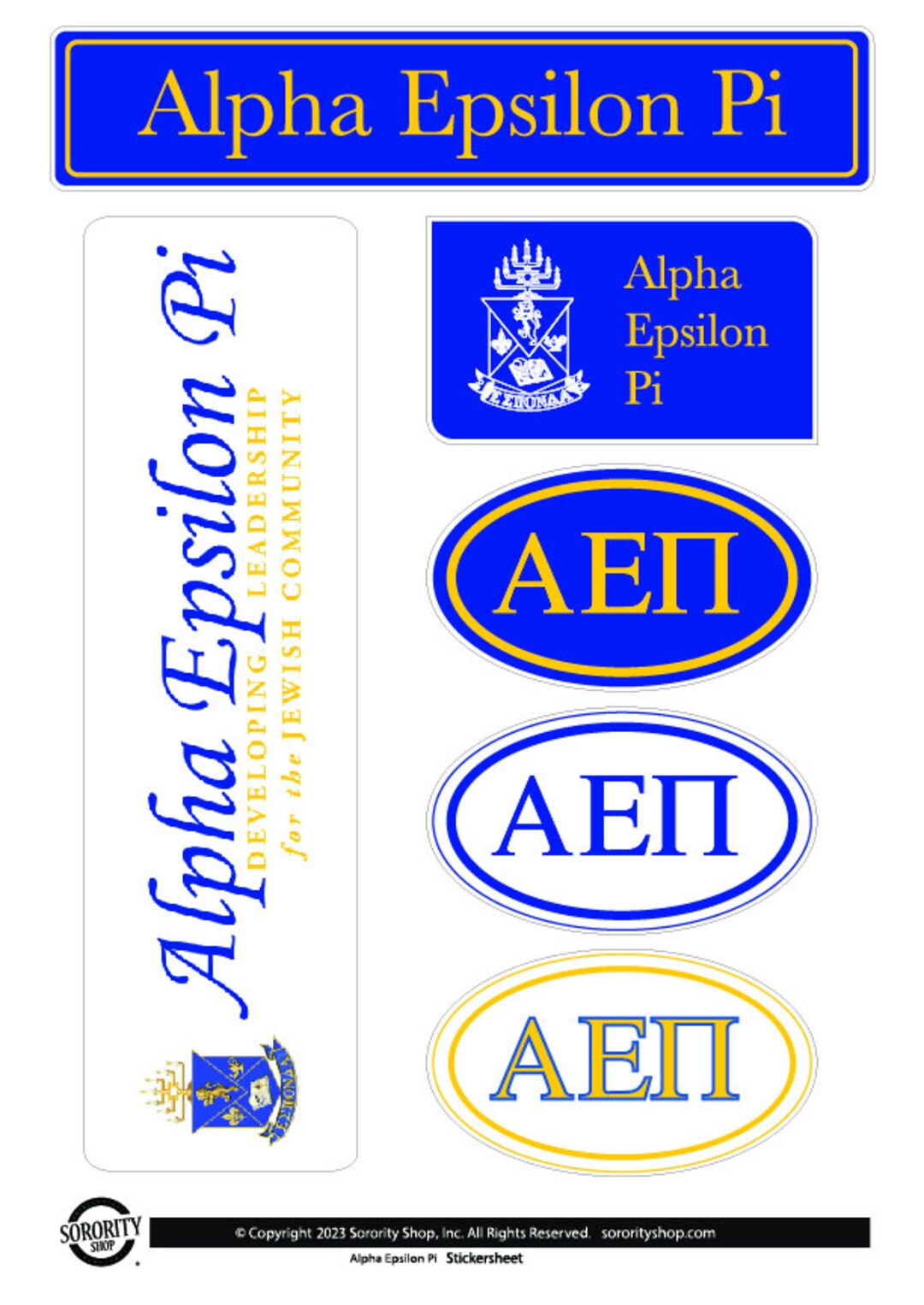 Alpha Epsilon Pi Fraternity Sticker Sheet Brand Focus - Etsy