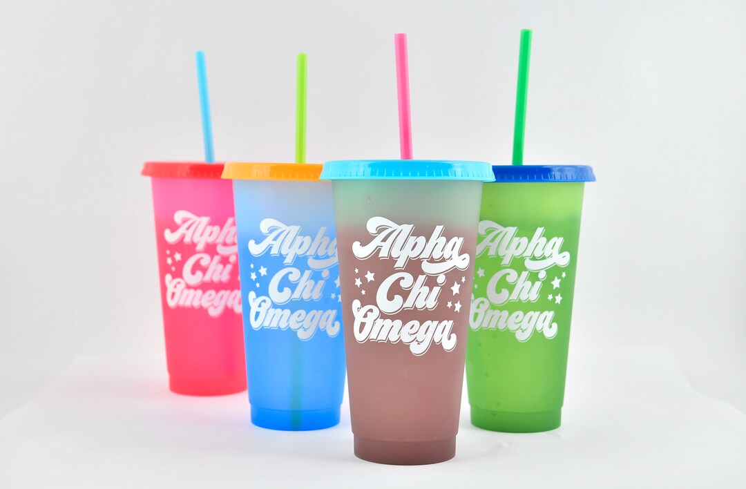 Alpha Chi Omega Color Changing Cup Set of 4 - Etsy