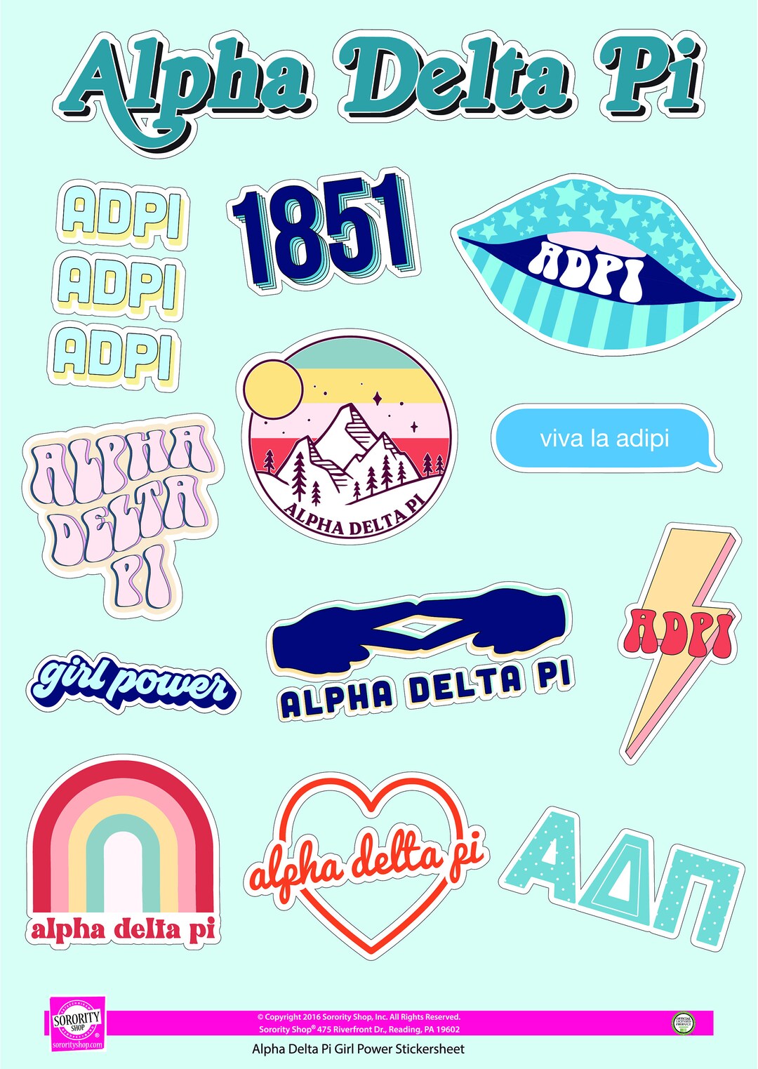 Alpha Delta Pi Girl Power Sticker Sheet - Etsy