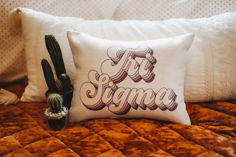 Tri Sigma Pillows script or Retro | Etsy