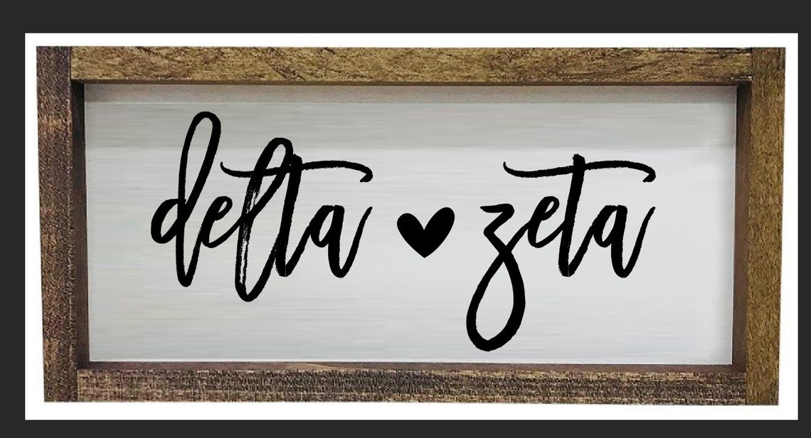 Delta Zeta Script Wooden Sign | Etsy
