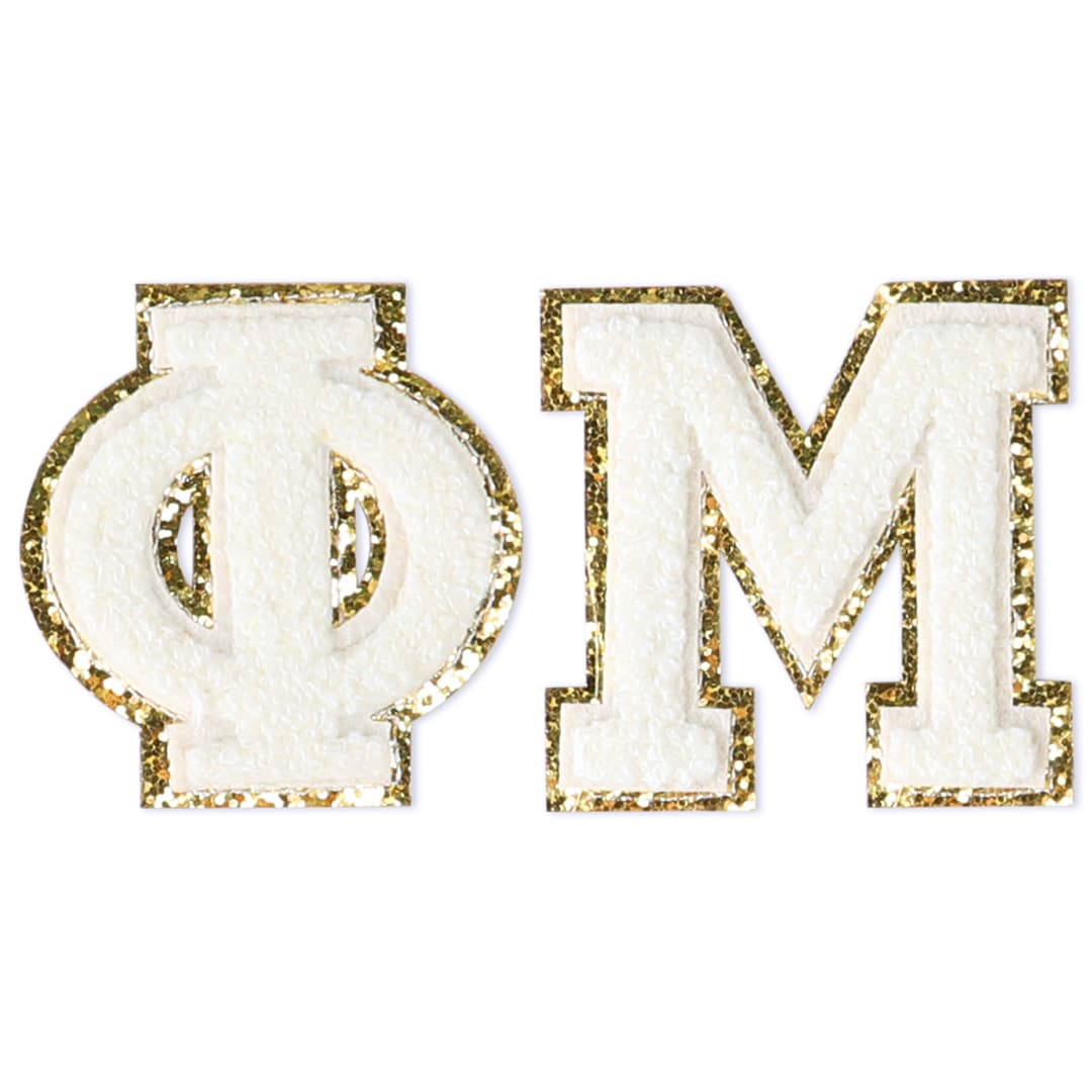 Phi Mu Sorority Chenille Letter Stickers Stick on Set of Greek Letters ...