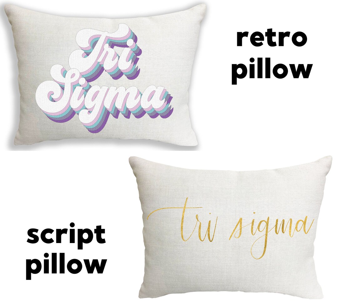 Tri Sigma Pillows script or Retro - Etsy
