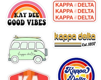 Kappa Delta Sticker Set Sorority Stickers Kappa Delta - Etsy