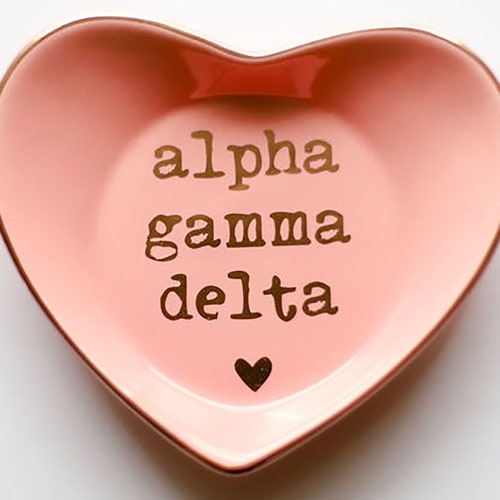 Alpha Gamma Delta Sterling Silver Skinny Band Ring With Black - Etsy