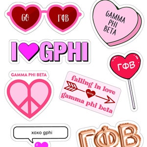 Gamma Phi Beta Love Sticker Sheet - Etsy