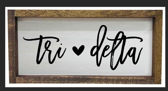 Tri Delta Script Wooden Sign | Etsy