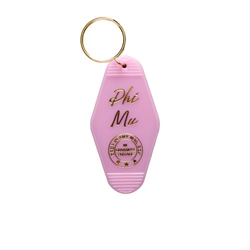 Phi Mu Vintage Motel Keychain - Etsy