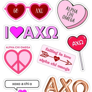 Alpha Chi Omega Love Sticker Sheet - Etsy