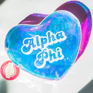 Alpha Phi Heart Shaped Makeup Bag - Etsy