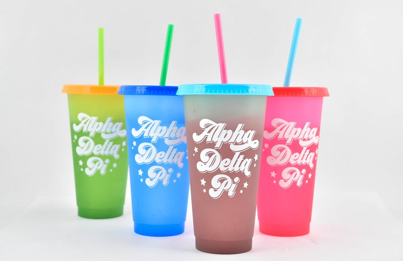 Alpha Delta Pi Color Changing Cup Set of 4 - Etsy