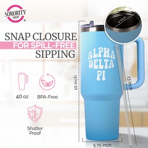 Alpha Delta Pi 40oz Tumbler With Handle Insulated Stainless Steel ...