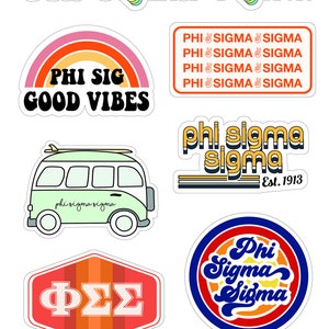 Phi Sigma Sigma Retro Sticker Sheet - Etsy