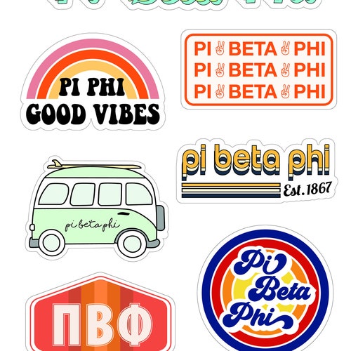Pi Beta Phi Retro Sticker Sheet - Etsy