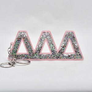 Tri Delta Glitter Keychain - Etsy