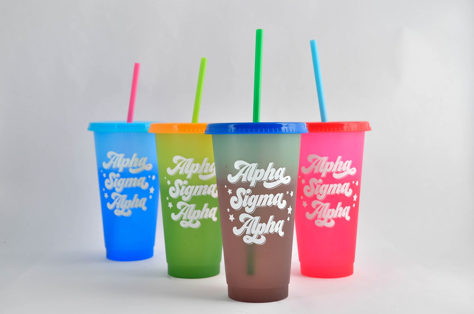 Alpha Sigma Alpha Color Changing Cup Set of 4 | Etsy