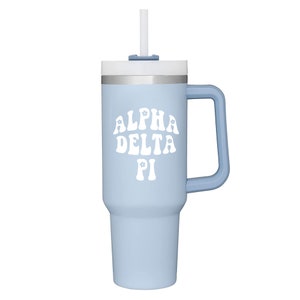 Alpha Delta Pi 40oz Tumbler With Handle Insulated Stainless Steel ...