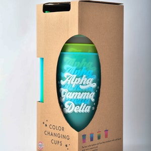 Alpha Gamma Delta Color Changing Cup Set of 4 - Etsy