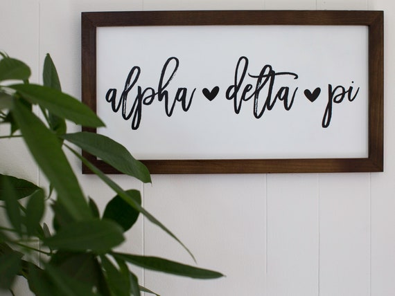 Alpha Delta Pi Script Wooden Sign - Etsy