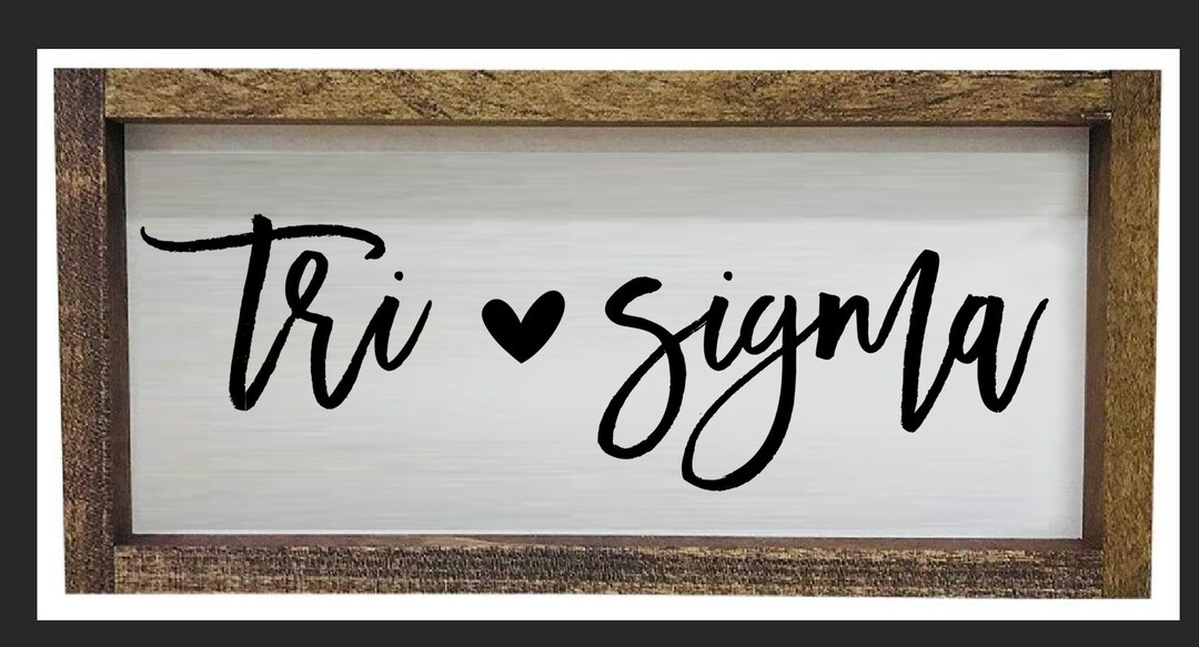 Tri Sigma Script Wooden Sign - Etsy