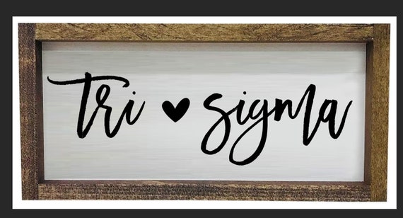 Tri Sigma Script Wooden Sign | Etsy