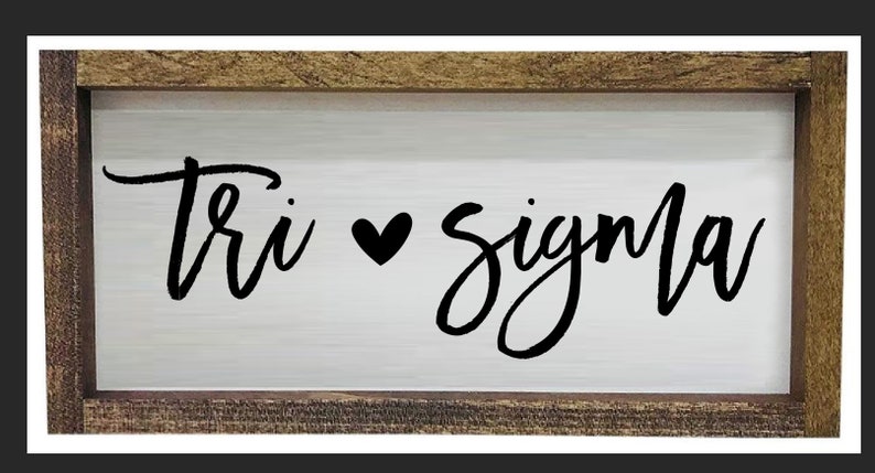 Tri Sigma Script Wooden Sign - Etsy