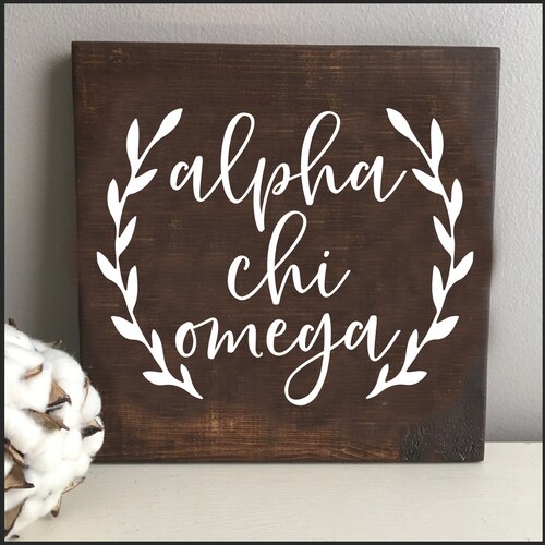 Alpha Chi Omega Script Wooden Sign - Etsy