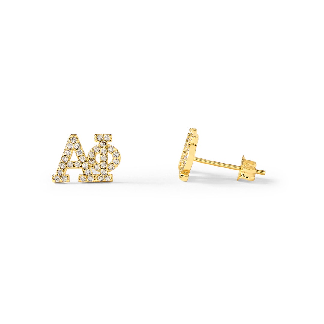 Alpha Phi 18k Gold Plated Stud Earrings - Etsy