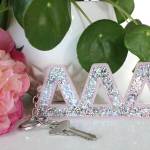 Tri Delta Glitter Keychain - Etsy