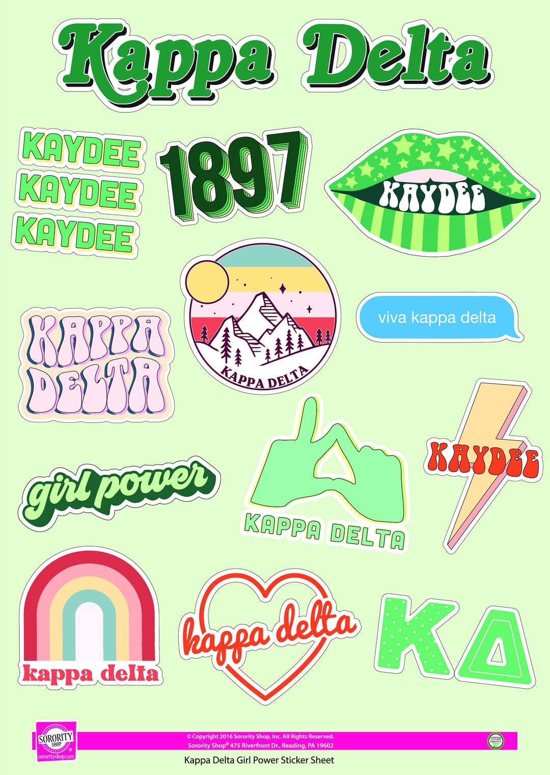 Kappa Delta Girl Power Sticker Sheet - Etsy