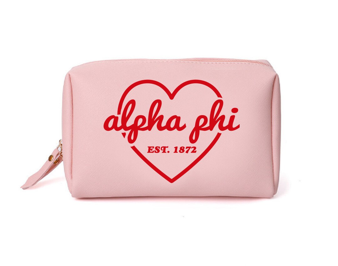 Alpha Phi Pink & Red Makeup Bag - Etsy
