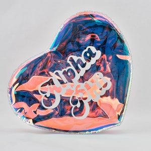 Alpha Phi Heart Shaped Makeup Bag - Etsy