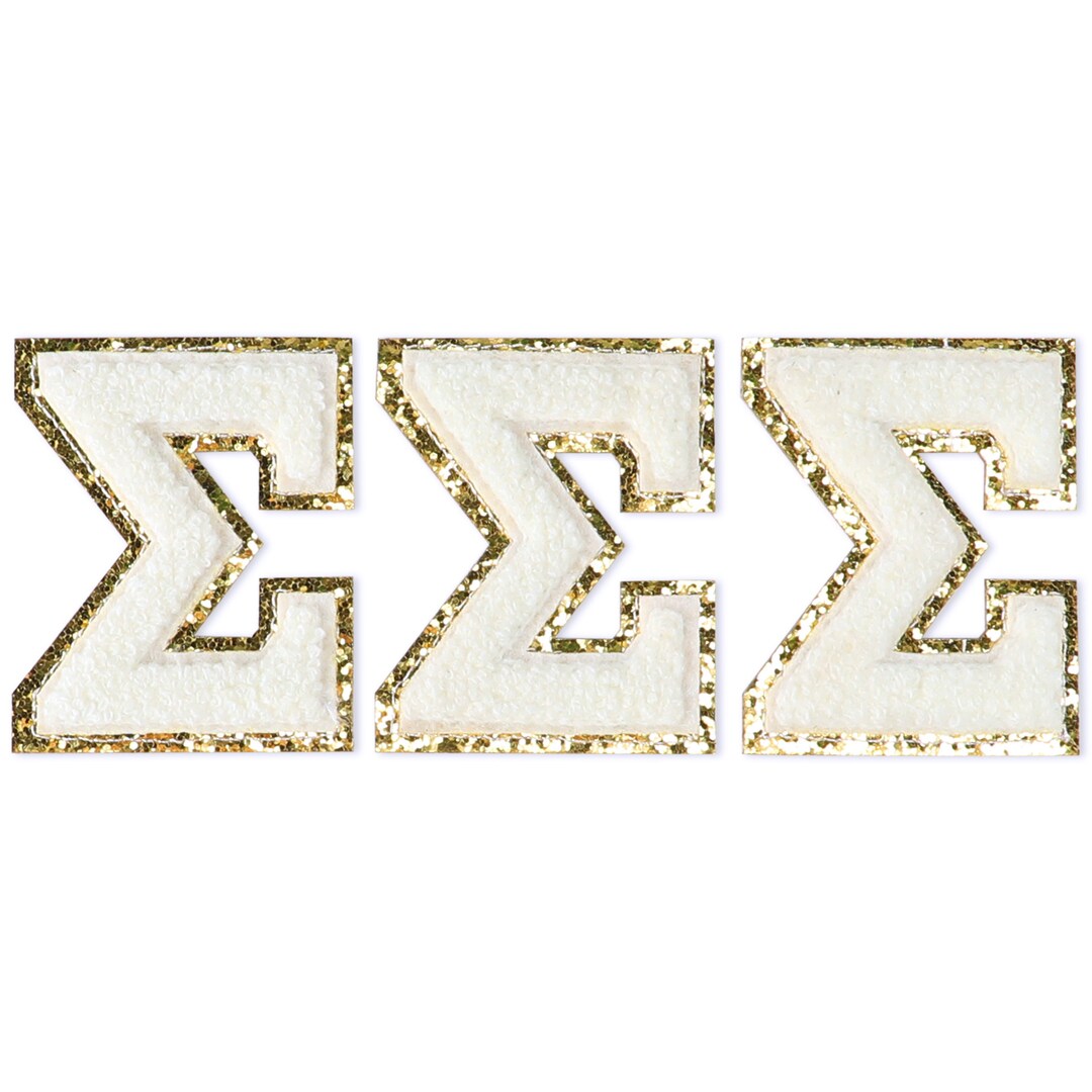 Tri Sigma Sorority Chenille Letter Stickers Stick on Set of Greek ...