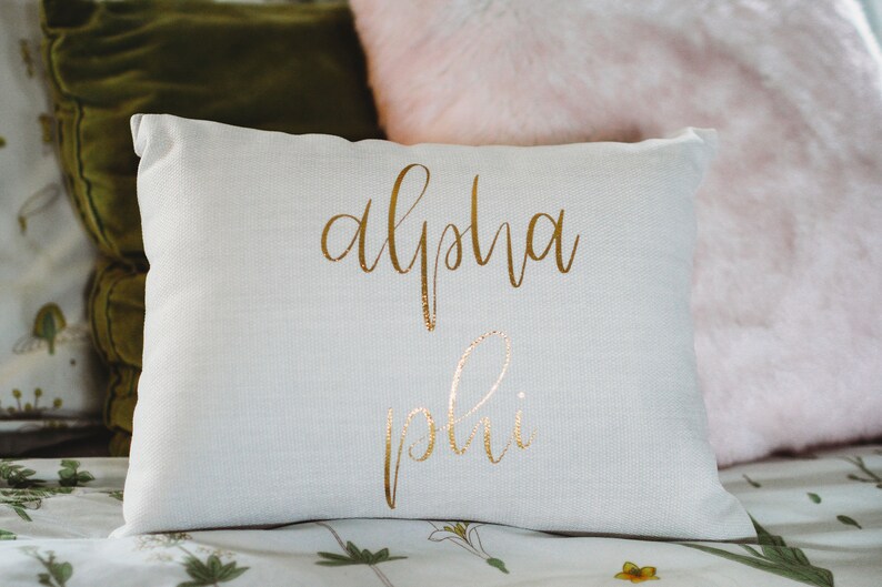 Alpha Phi Pillows script or Retro - Etsy