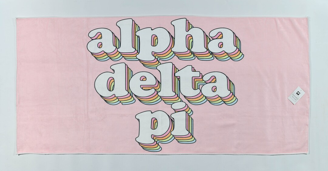 Alpha Delta Pi Plush Retro Beach Towel - Etsy