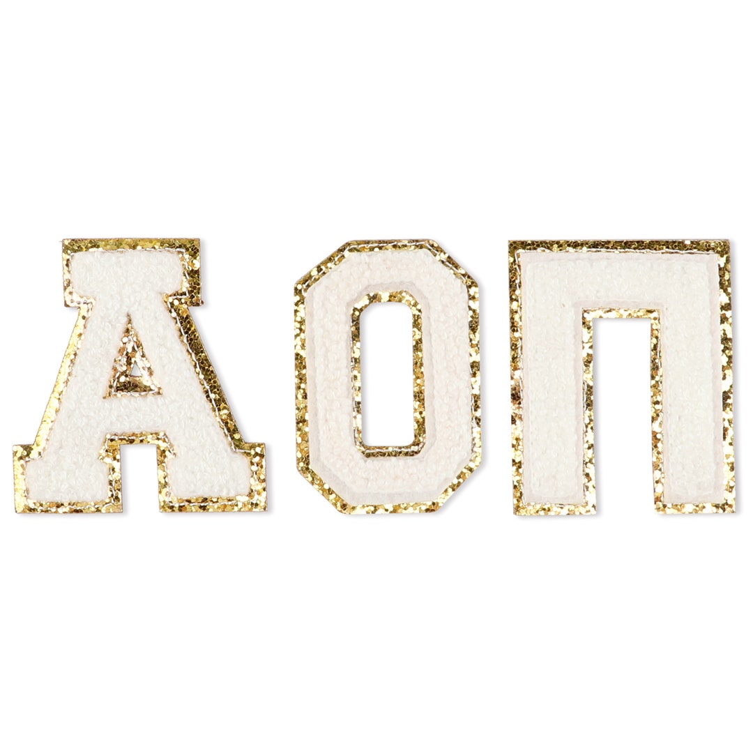 Alpha Omicron Pi Sorority Chenille Letter Stickers Stick on Set of ...