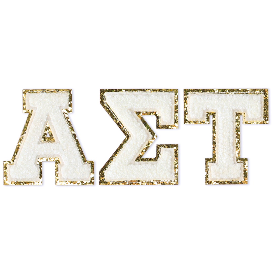 Alpha Sigma Tau Sorority Chenille Letter Stickers Stick on Set of Greek ...